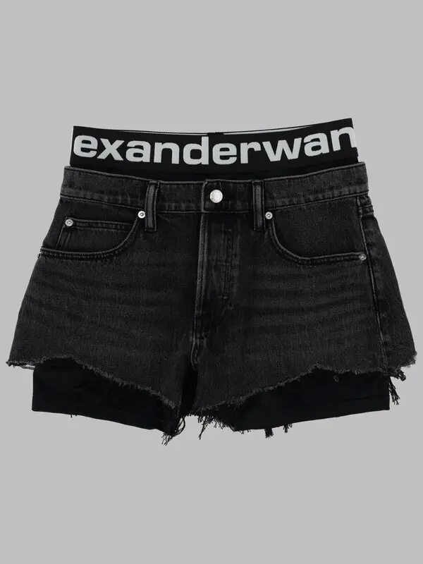 Alexander Wang Logo Detail Denim Shorts