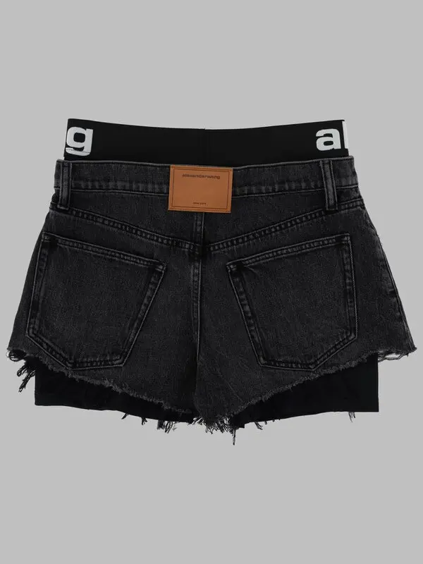 Alexander Wang Logo Detail Denim Shorts