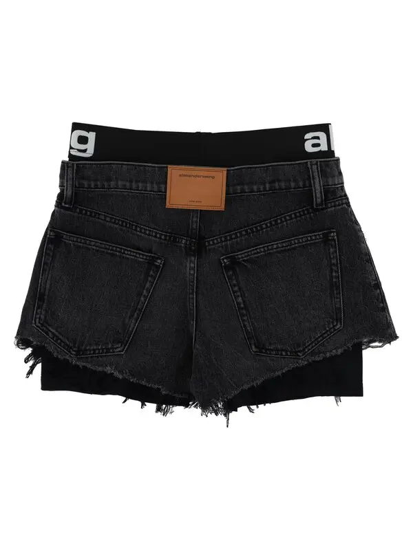 Alexander Wang Logo Detail Denim Shorts
