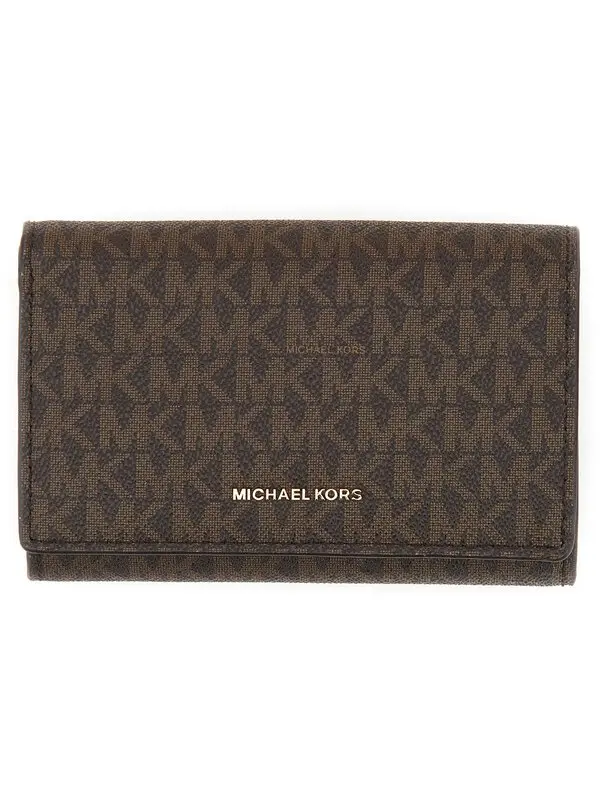 Michael Kors Portafoglio "jet Set" Con Logo - Brown