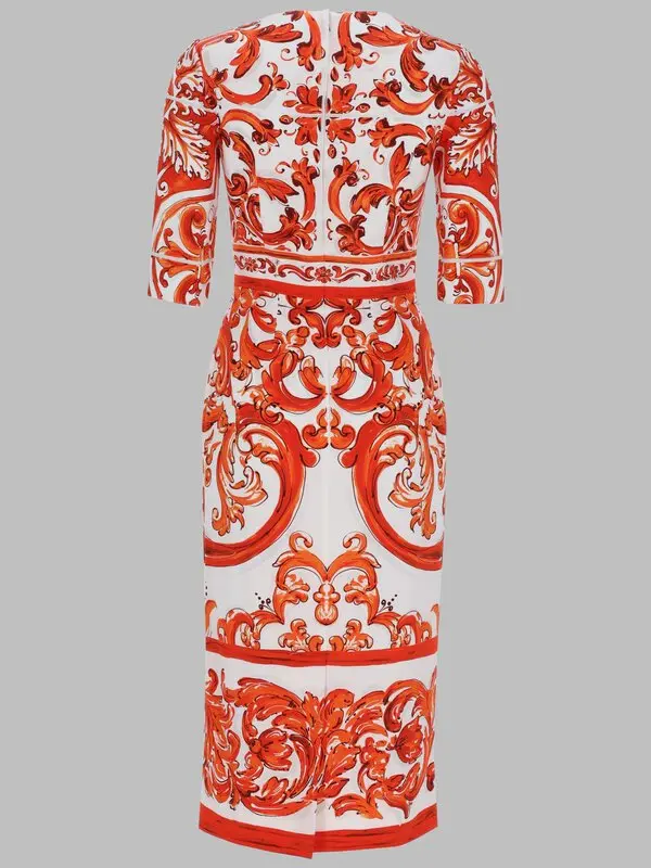 Dolce & Gabbana Majolica Print Charmeuse Dress