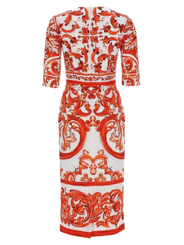 Dolce & Gabbana Majolica Print Charmeuse Dress