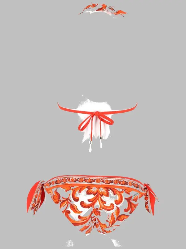 Dolce & Gabbana Bikini Triangolo Stampa Maiolica