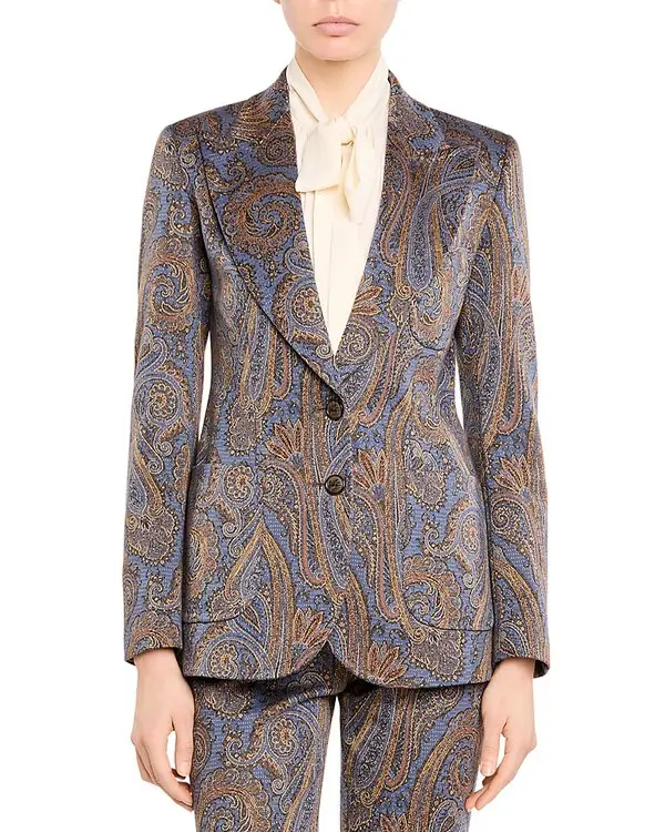 Etro Paisley Peak Lapel Fitted Jacket