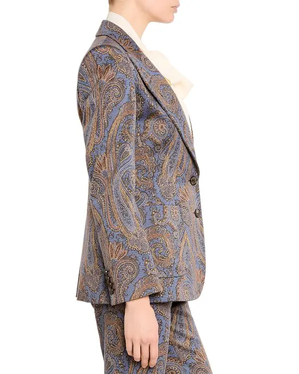 Etro Paisley Peak Lapel Fitted Jacket