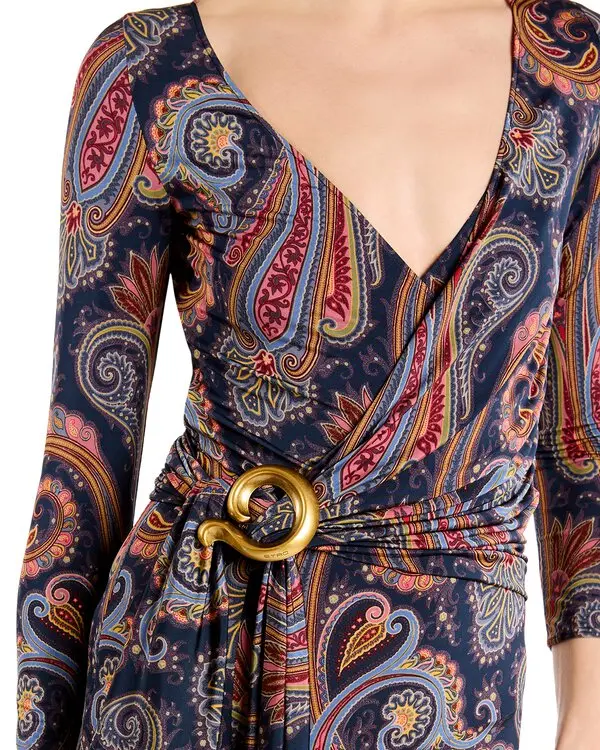 Etro Paisley 3/4 Sleeve Midi Dress