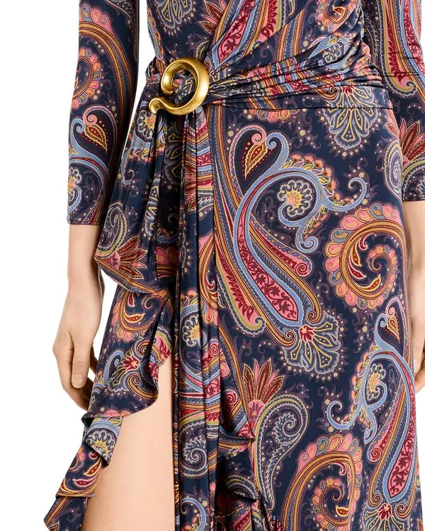 Etro Paisley 3/4 Sleeve Midi Dress