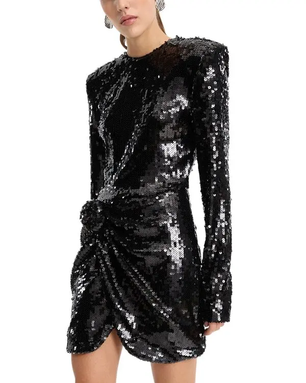 ROTATE BY BIRGER CHRISTENSEN Long Sleeve Sequin Mini Dress