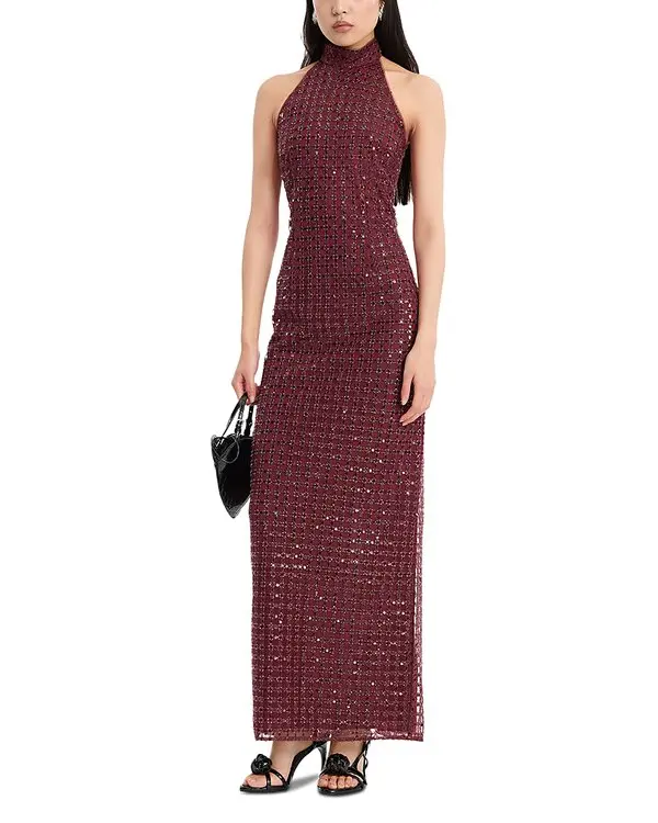 ROTATE BY BIRGER CHRISTENSEN Beaded Maxi Dress