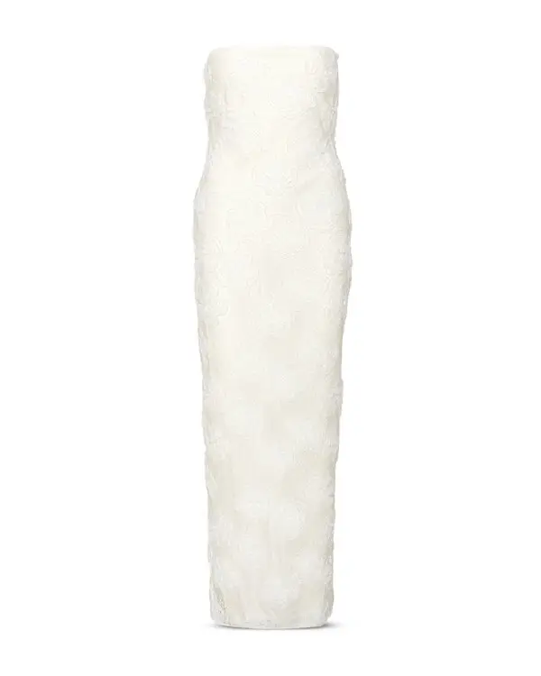 ROTATE BY BIRGER CHRISTENSEN Flower Mesh Tube Dress