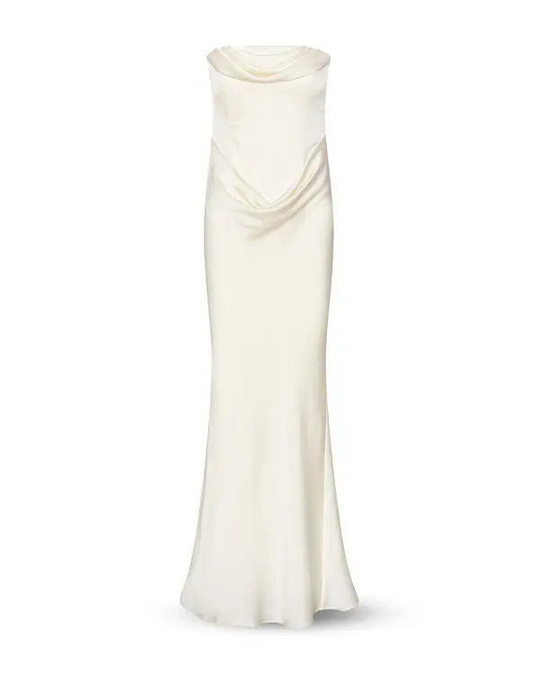 ROTATE BY BIRGER CHRISTENSEN Corsage Long Dress - Egret