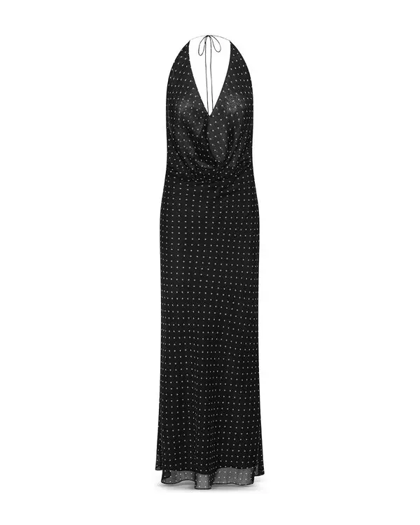 ROTATE BY BIRGER CHRISTENSEN Chiffon Halter Neck Dress