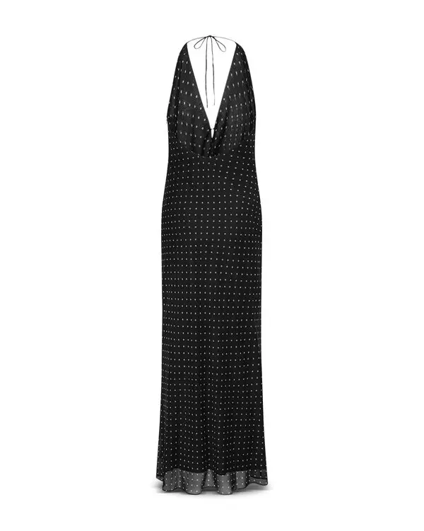 ROTATE BY BIRGER CHRISTENSEN Chiffon Halter Neck Dress