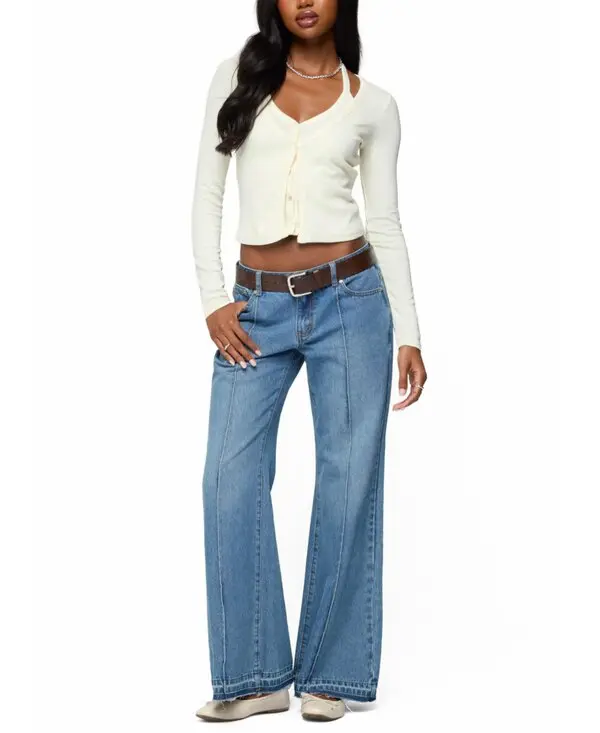 EDIKTED Cardigan & Halter Two Piece Knit Top