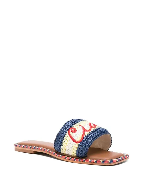 Giada Benincasa Raffia Slide Sandals