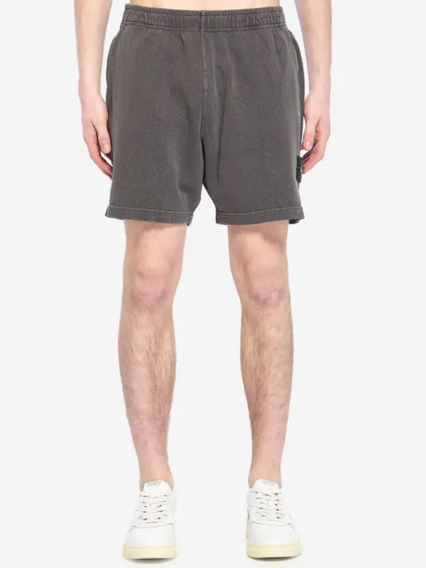 Stone Island Bermuda Shorts In Fleece Cotton