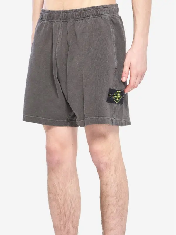 Stone Island Bermuda Shorts In Fleece Cotton