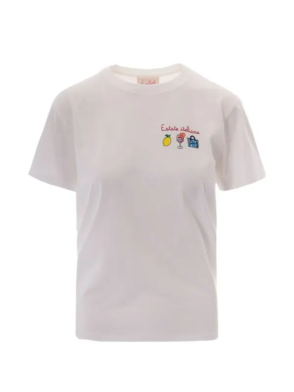 MC2 SAINT BARTH Emilie Embroidered T-shirt - White
