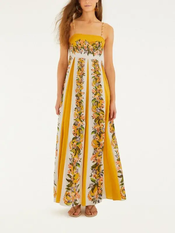 Farm Rio Hilo Maxi Dress With Floral Print