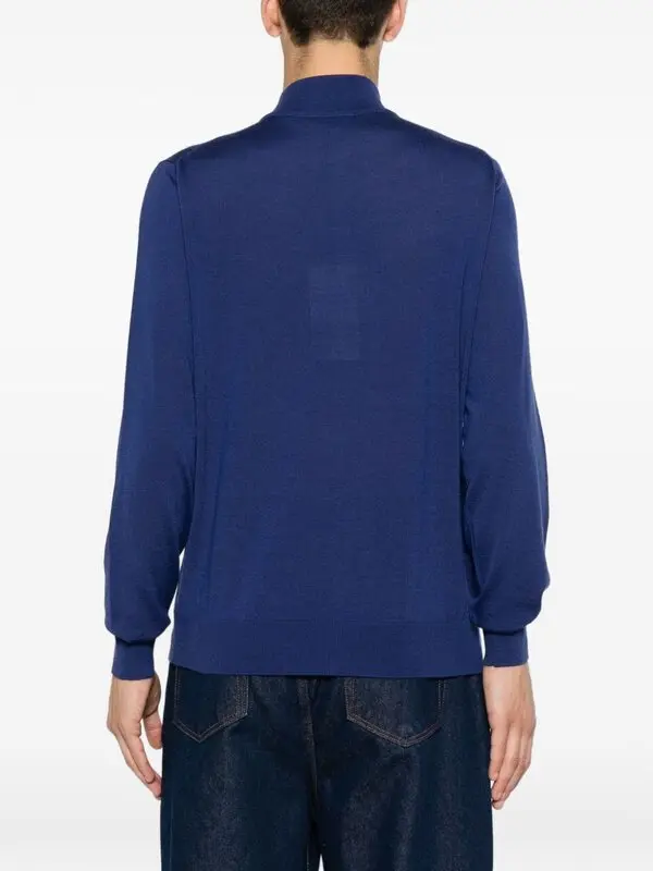FILIPPO DE LAURENTIIS Full Zip Stand Collar Sweater