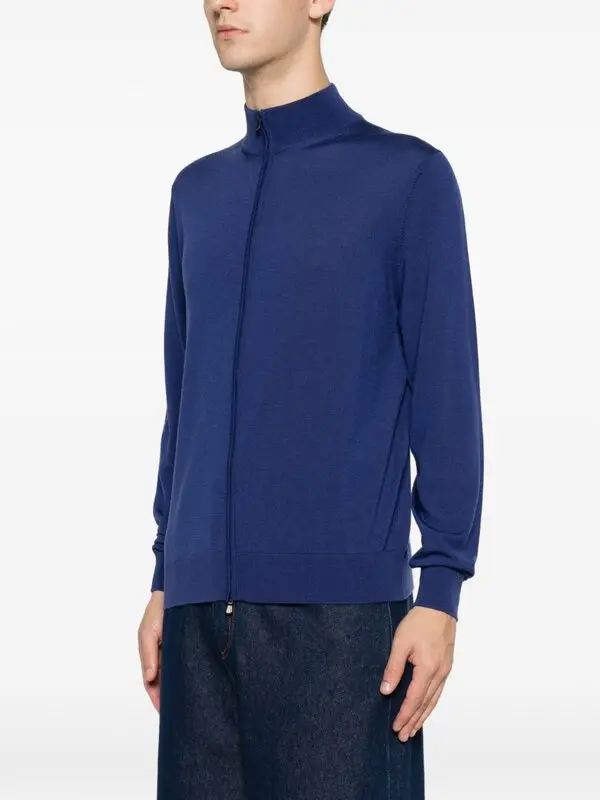 FILIPPO DE LAURENTIIS Full Zip Stand Collar Sweater
