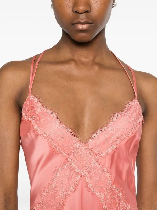 LES FILLES D'EVA Viscose Lace Trim Maxi Dress