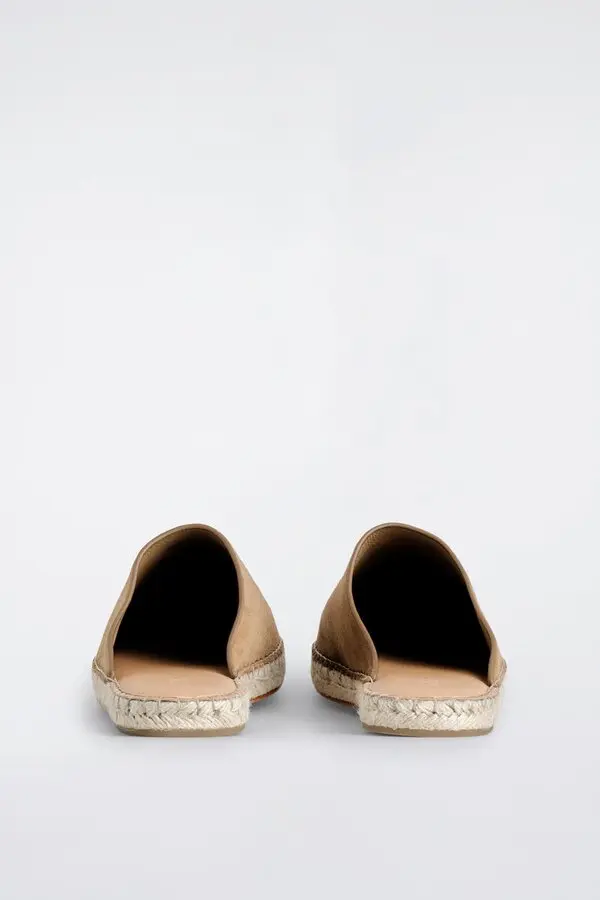 Cos Split Suede Espadrille Mules - Brown