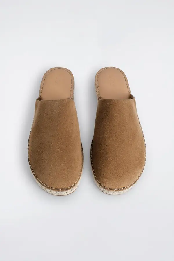Cos Split Suede Espadrille Mules