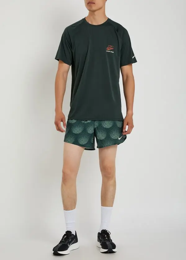 Nike Stride Dri-fit Printed Running Shorts - Green