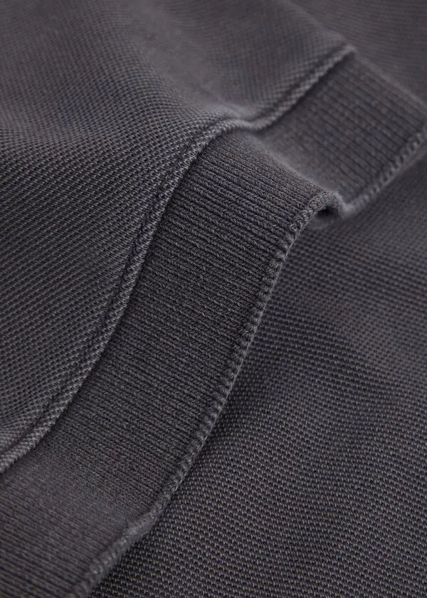 AGOLDE Curren Piqué Cotton Polo Shirt - Charcoal