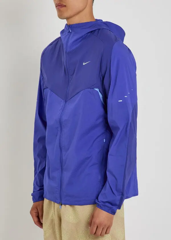 Nike Dri-fit Hooded Stretch-nylon Running Jacket