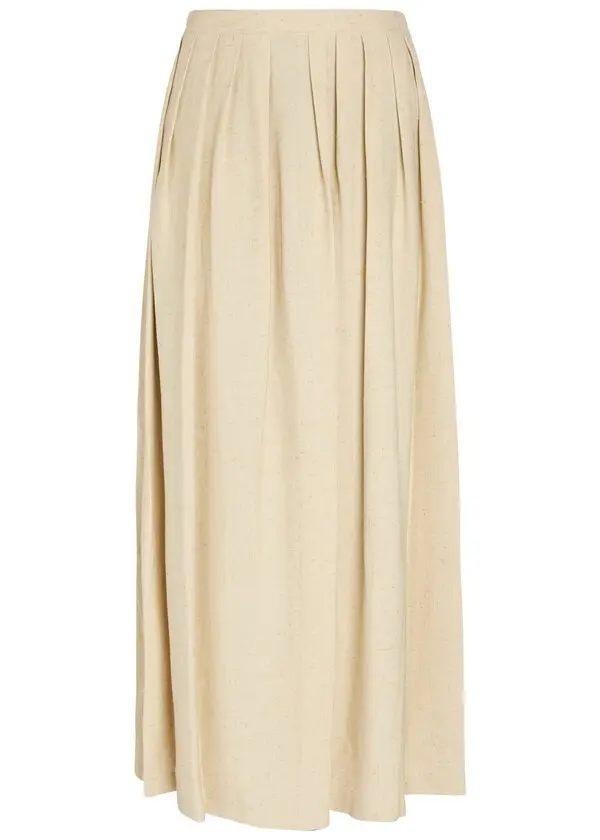 Giuliva Heritage The Lea Pleated Woven Maxi Skirt - Ecru
