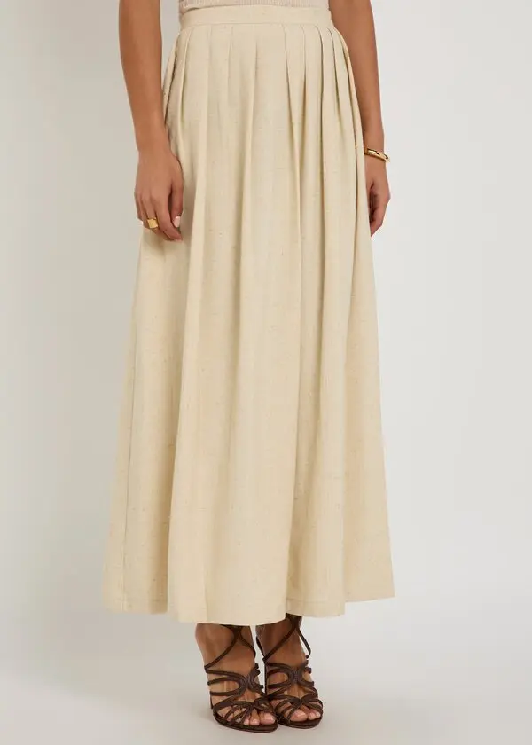 Giuliva Heritage The Lea Pleated Woven Maxi Skirt