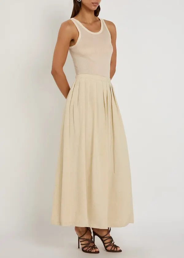 Giuliva Heritage The Lea Pleated Woven Maxi Skirt