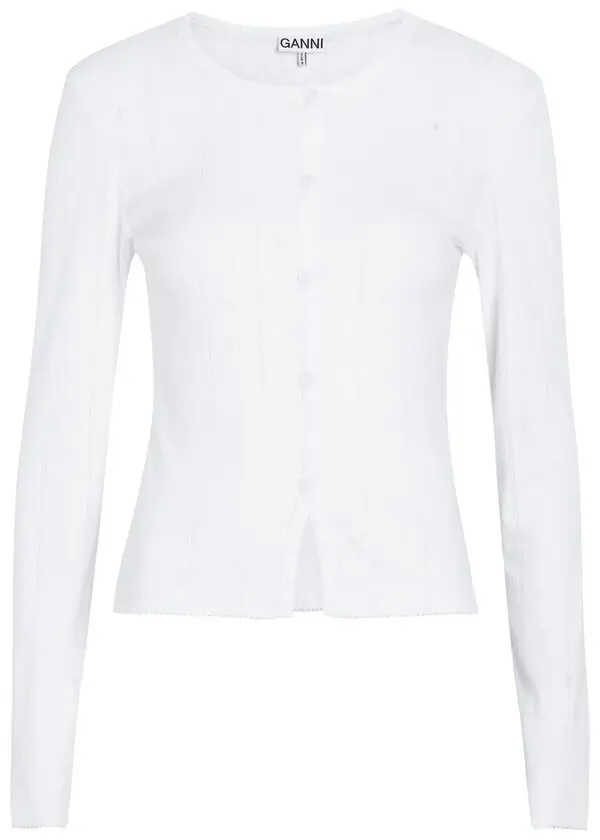 GANNI Pointelle Cotton Top