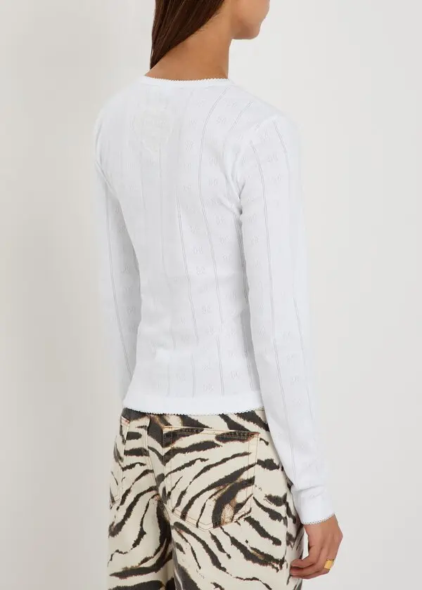 GANNI Pointelle Cotton Top