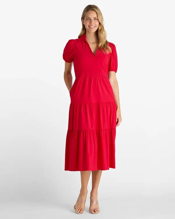 Jude Connally Portia Dress Lightweight Jude Cloth - Red
