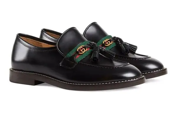 Gucci Loafers With Web Detail And Tassel Embellishment