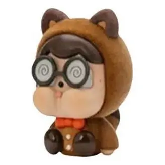 POP MART Crybaby Sad Zoo Doll "the Nerdy Raccoon" Collectible Figure - Multi-color