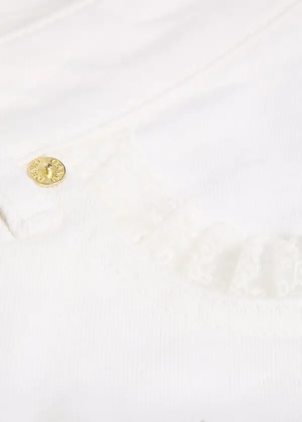 GANNI Lace-trimmed Denim Shorts