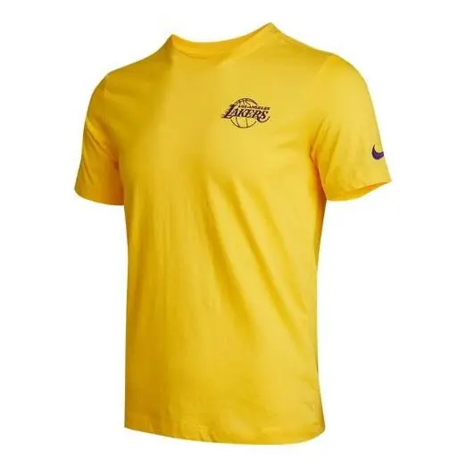 Nike Lakers Embroidered Logo Knit Tee - Yellow