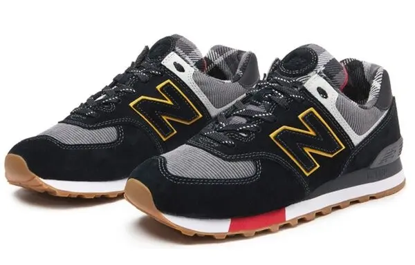 NEW BALANCE 574 "black Plaid" Sneakers - Black/gray
