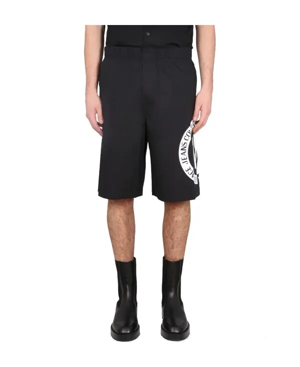 Versace Logo Print Elasticated Waistband Shorts
