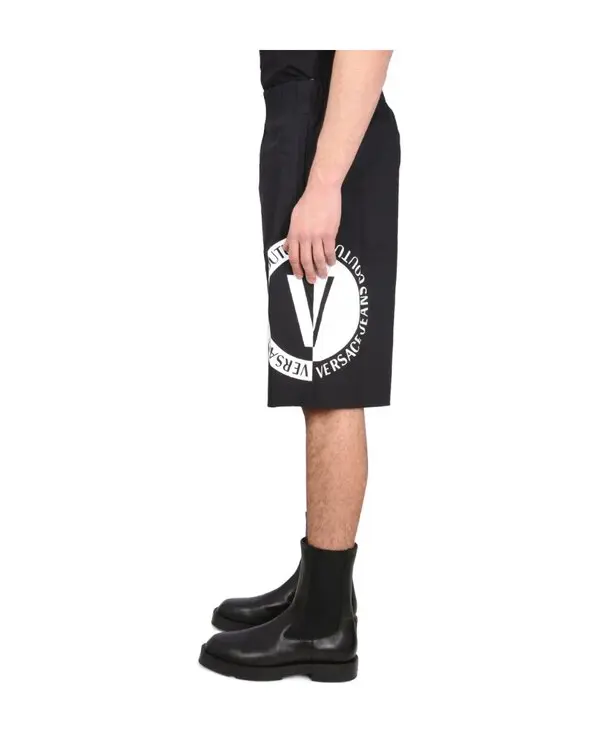 Versace Logo Print Elasticated Waistband Shorts