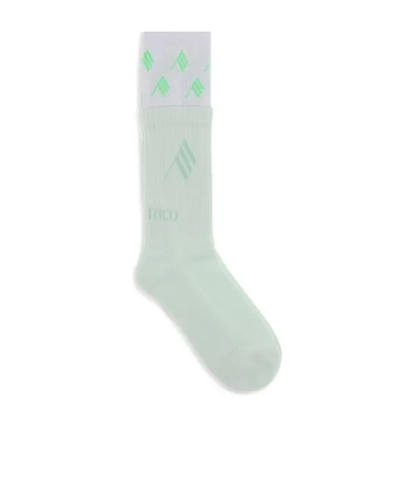 Attico Layered Logo Crew Socks