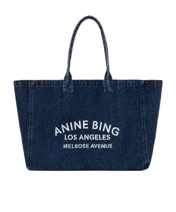ANINE BING Logo-print Shoulder Bag - Black