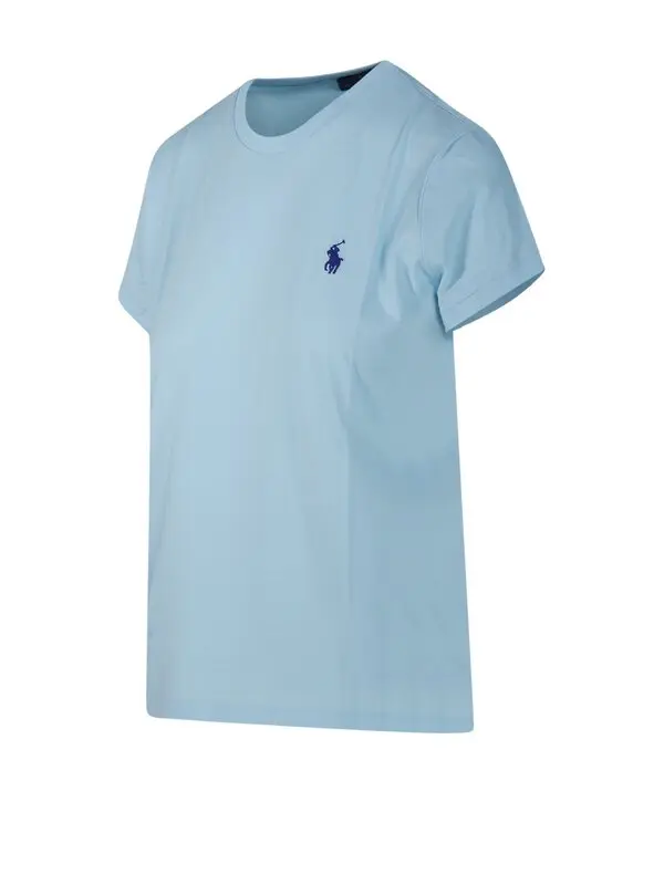 Polo Ralph Lauren Crewneck T-shirt With Embroidered Logo - Blue