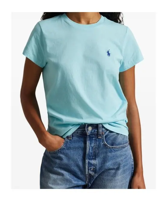 Polo Ralph Lauren Crewneck T-shirt With Embroidered Logo - Blue