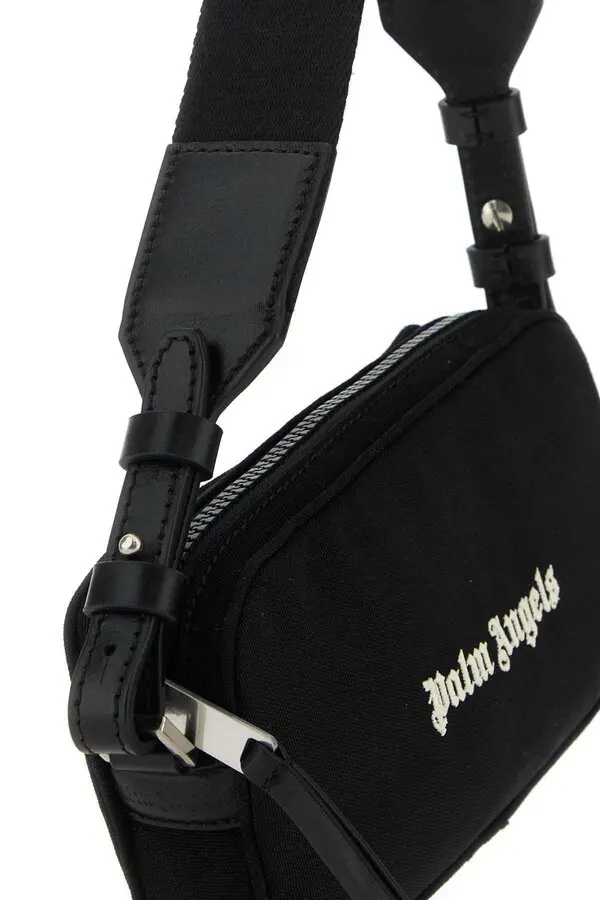 Palm Angels Monogram Embroidered Zipped Messenger Bag