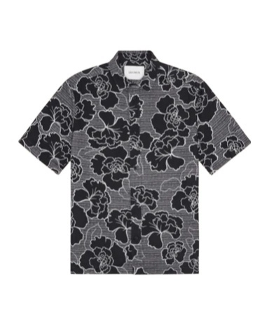 LES DEUX Charlie Poppy Floral-print Drawstring Shorts - Black